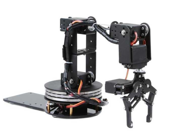 Pre Orderชุดแขนกลหุ่นยนต์ Arm Robot 6 Dof Arduino สีดำ โลหะ Controller And Parts Assembled