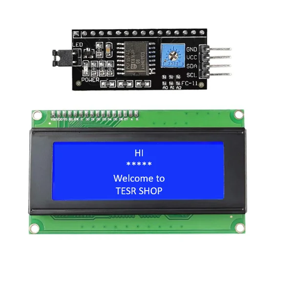 Lcd Character Display 20x4 Blue With I2c Serial Interface Board จอแอล