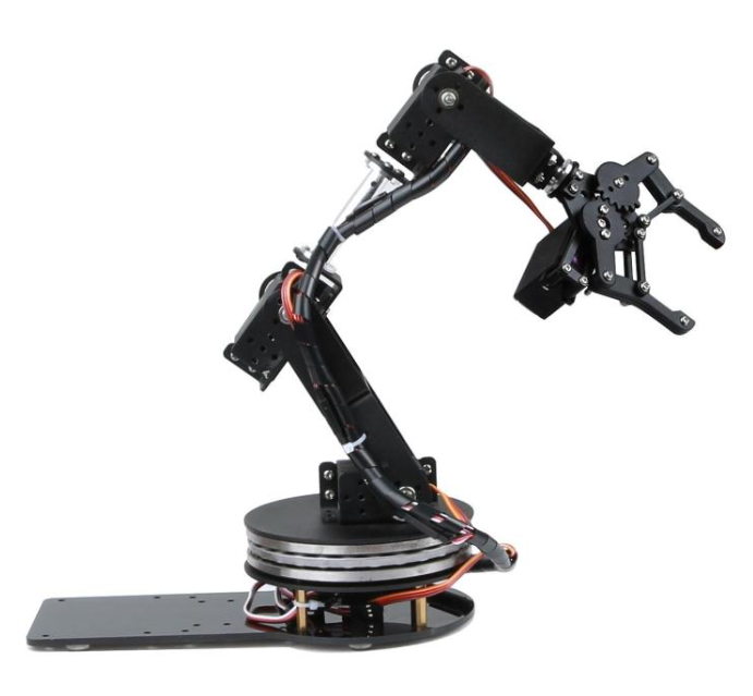 Pre Orderชุดแขนกลหุ่นยนต์ Arm Robot 6 Dof Arduino สีดำ โลหะ Controller And Parts Assembled